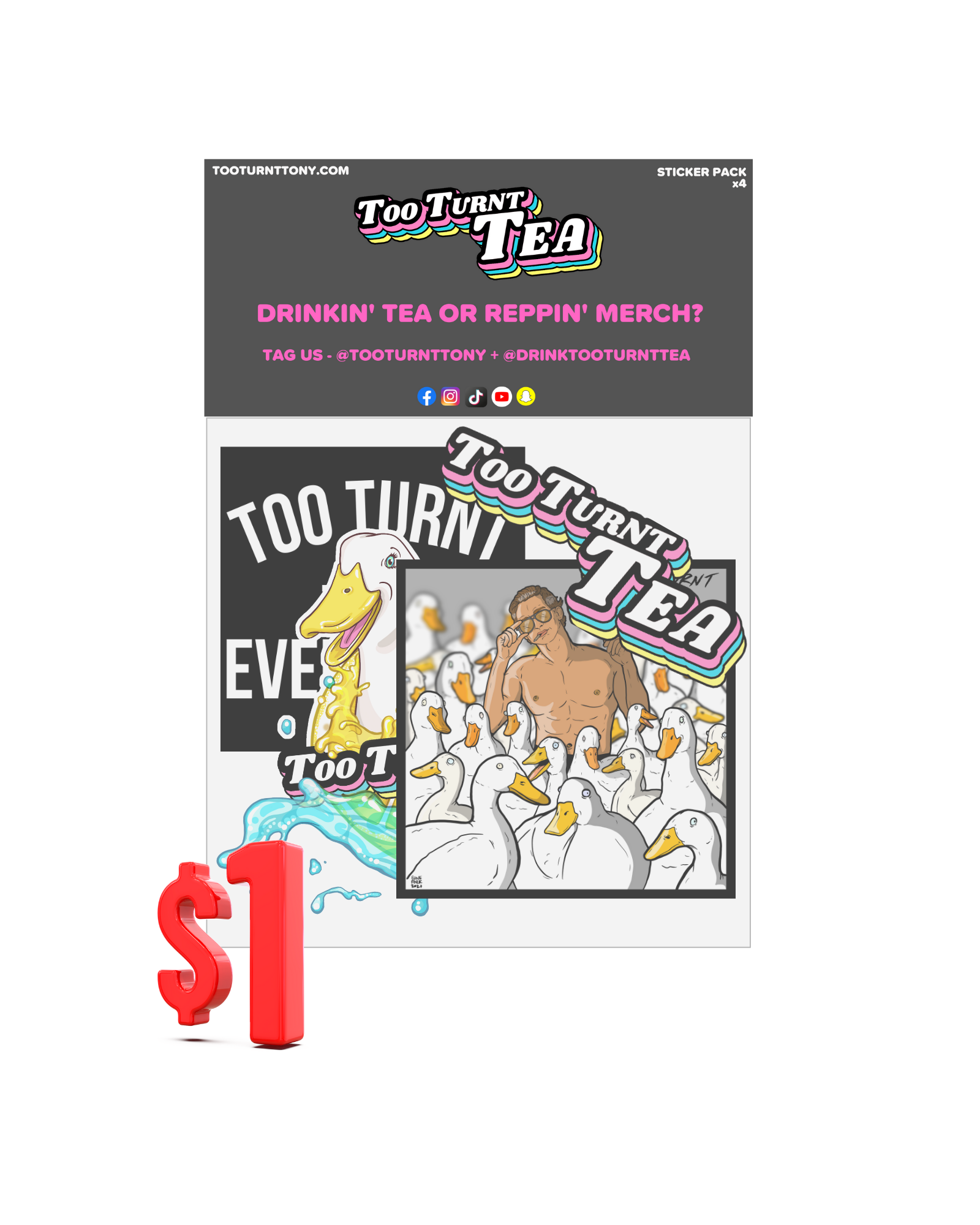 $1 Sticker Pack – TOOTURNTTONY